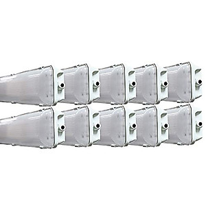 Orilis (10-Pack) 72W Commercial Outdoor Integrated Hardwired 4 Ft. Vapor Tight Water Resistant Anti-Fogging LED Fixture IP65-6500K - 7,000-9,000 Lumen