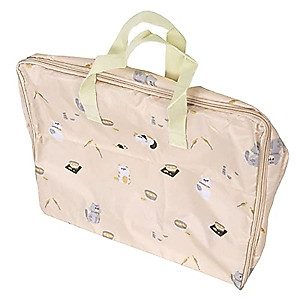 VADUMA Foldable Portable Storage Bag Double Zipper Design Moving Bags Totes Quilt Pillow Blanket Organizing Bag(Beige cat)