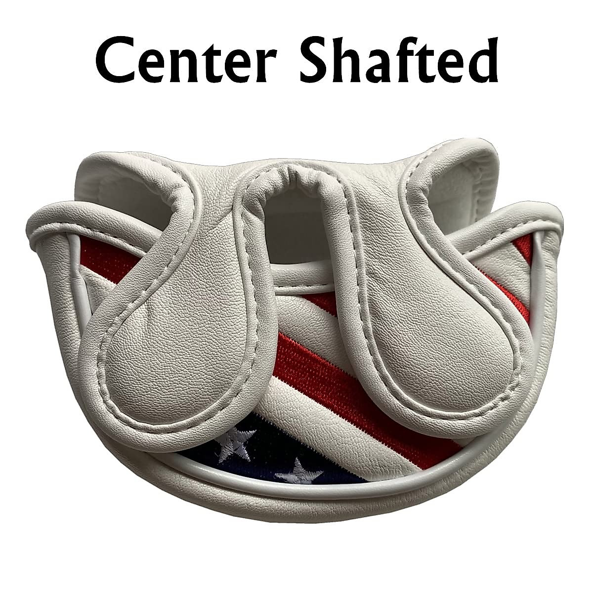 Stars & Stripes Patriotic Golf Half Mallet Putter Headcover, Center Shafted Mid Mallet Putter Head Cover Club Protective Case, Red White Blue Small Mallet Putter Headcover