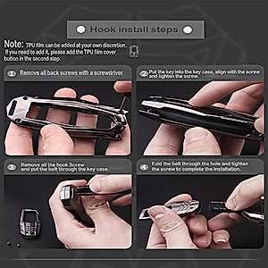 K LAKEY Car Key Fob Cover,Compatible with Audi Remote Key A4 RS4 A5 F5 S5 RS5 A6 A7 C8 A8 Q5 FY Q7 4M TT TTS TTRS R8 Smart Keyless Entre Key Fob,Armor Key Fob Case Protector Jacket with Buckle Black