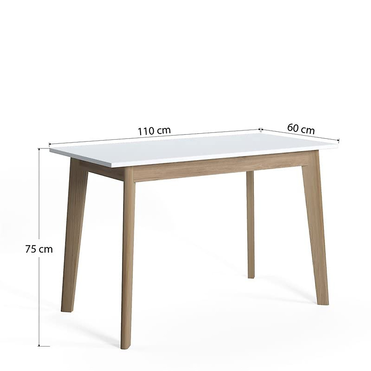 Mod-Arte Doco Modern MDF and Engineered Wood Office Desk in Oak/White