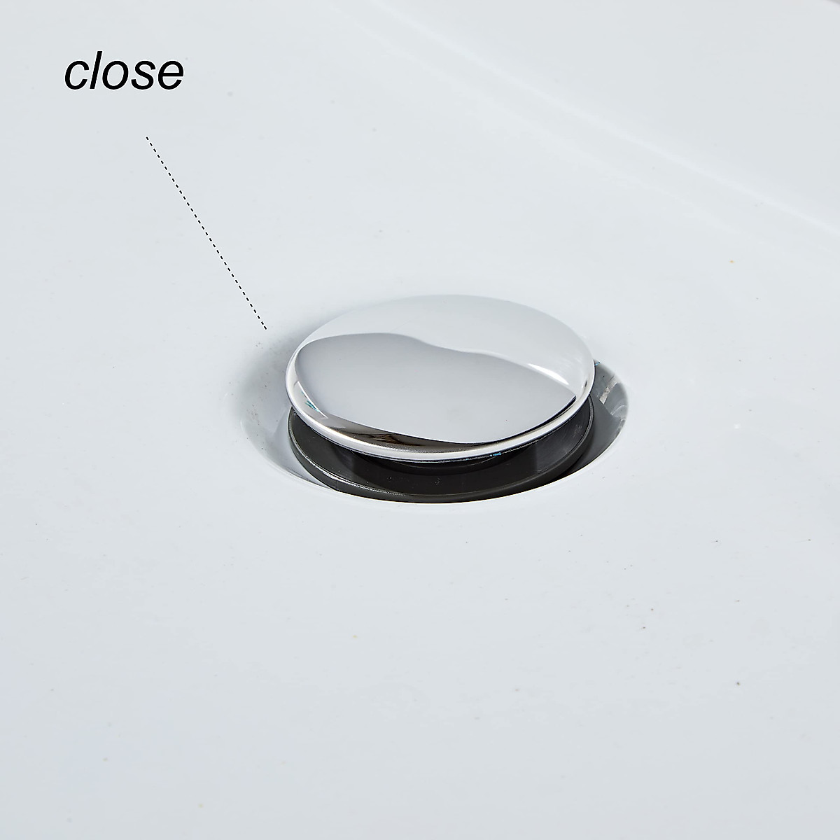 Gangang Bathroom Sink Drain with Overflow Vessel Sink Lavatory Vanity Pop Up Drain Stopper Chrome Cap, ABS Plastic Rustproof