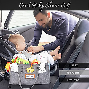 BabyBliss Diaper Caddy - Storage Bin for Nursery - Car Organizer for Diapers and Baby Essentials - Waterproof Storage Basket for Changing Table