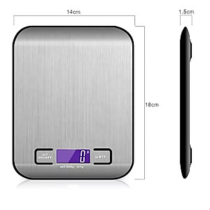 EkoRoc Digital Kitchen Scale, Premium Stainless Steel Food Scales Weight Grams and Oz for Baking and Cooking,11lb/5kg with 0.1oz/1g Precision