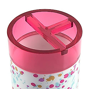 Allure Home Creation Confetti Pink 3-Piece Plastic Set-Soap/Lotion Dispenser-Toothbrush Holder-Tumbler