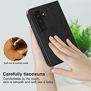 Foluu for Microsoft Surface Duo 2 Case, Surface Duo 2 2021 Leather Case, [Slim & Lightweight] PU Leather Back Cover Hard PC Durable Protective Phone Case for Microsoft Surface Duo 2 2021 (Black)