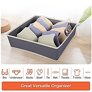 Drawer Organizer Clothes, 12 Pack Underwear Drawer Organizers for Clothing, Fabric Foldable Clothes Dresser Drawers Dividers, Closet Organizers and Storage Box for Clothes, Bra, Socks, Underwear