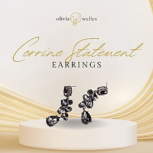 Olivia Welles Dangling Earrings for Women - Lustrous Rhinestone Chandelier Earrings for Every Occasion or Event