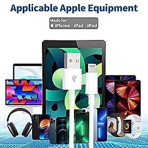 [Apple MFi Certified] iPad & iPhone Fast Charger, Linocell 12W USB Smart Power Wall Charger Foldable Portable Plug with Quick Charging Lightning Cable for iPhone 14/13/12/11, iPad Air 3/2/1, iPad Mini