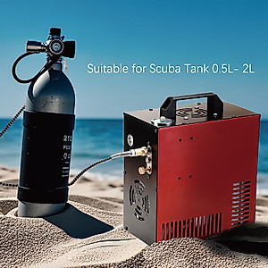 Orcair Thunder 4500psi PCP Air Compressor,Built-in Converter,12V&110V Auto Shut Off Pump Supply Water Oil Free For Scuba Paintball PCP Air gun Tank Refilling Up to 1.6L Low Noise