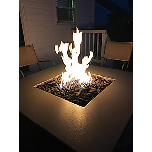 HPC Fire Match Light Fire Pit Burner Kit (PENTA30MLFPK-FLEX-NG), 30-Inch Flat Pan, Natural Gas, UL Listed