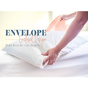 Elegant Comfort 4-PACK Solid Pillowcases 1500 Premium Hotel Quality Microfiber - Smooth Weave, Wrinkle and Stain Resistant, Easy Slip-On, 4-Piece Set, Standard/Queen Pillowcase, Gray