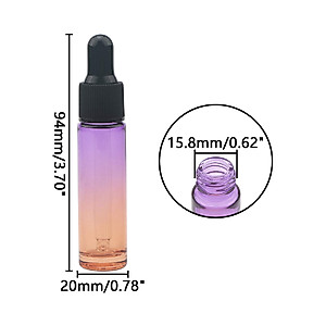 Kesell 8 Pack Dropper Bottles, 10ml Essential Oil Glass Bottles Purple Orange Gradient Color Reusable Portable Small Glass Perfume Bottles