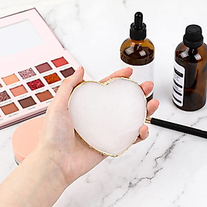 Resin Nail Art Palette Nail Art Painting Mixing Color Palette Heart Shape Gold Edge Nail Gel Color Makeup Display Board Manicure Tool