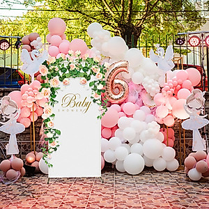 2.6 x 6Ft Arch Backdrop Cover- Spandex Fitted Round Top Wedding Arch Cover- 2-Sided Arch Stand Cover Backdrop Fabric for Wedding Birthday Banquet Decoration (Frame Not Included)