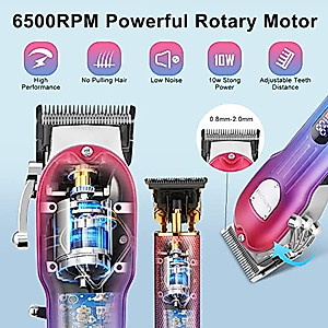 Lanumi Men Hair Clippers & Trimmers Set Cordless Barber Clipper for Hair Cutting Kit with Colored Guide Combs Professional Beard Trimmer Barbers USB Rechargeable