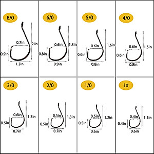 150pcs/box Circle Hooks 2X Strong Offset Octopus Catfish Bass Fishing Hooks High Carbon Steel Saltwater Customized Fishhook 8 Sizes Mixed with Tackle Box