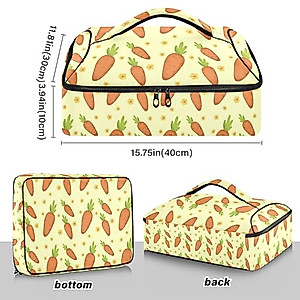 Kcldeci Insulated Thermal Food Carrier Insulated Casserole Carrier for Hot or Cold Food,Yellow Insulated Tote Bag for Potluck Cookouts Parties Picnic,Lasagna Lugger