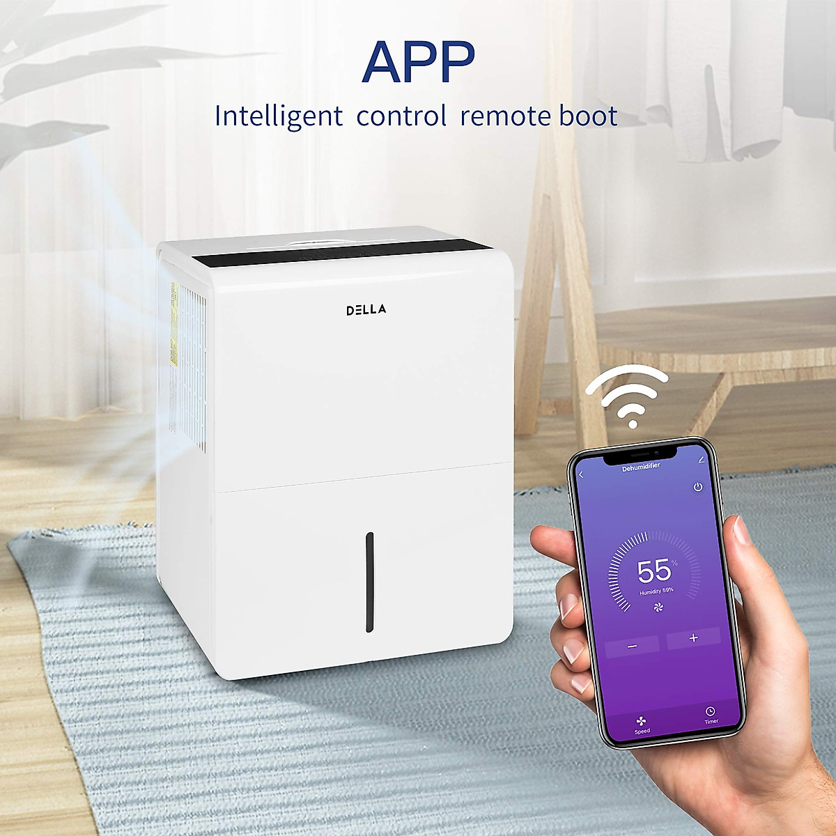 DELLA 3000 Sq. Ft Smart Dehumidifier WIFI, 35 Pint DOE (Previously 50 pint), 115V Energy Star Appliance, Ideal for Basements, Large & Medium Rooms, and Bathrooms