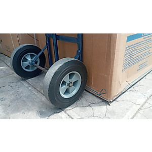 Rocky Mountain Goods Solid Rubber Hand Truck Wheel 10"- 5/8” axle Size - Flat Free Solid Rubber Replacement tire for Hand Truck, cart, Power Washer, Dolly, Compressor - 660 lbs. Load (10”) (2)