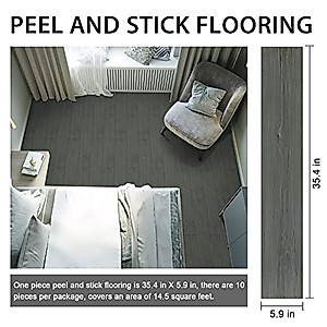 Peel and Stick Flooring Vinyl Flooring Peel and Stick Floor Tile 10 Pieces Super Easy to Install 35.4 in X 5.9 in