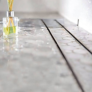 HTOH Shower Drain, 2 in 1 Linear Shower Drain 24 Inch(Brushed Nickel), 304 Stainless Steel Shower Floor Drain with Tile Insert Grate,Adjustable Feet,Hair Filter