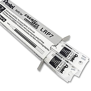 Pentel Refill Ink - For EnerGel PRO Permanent Gel Pen, (0.7mm) Medium Line, Black Ink - LRP7-A