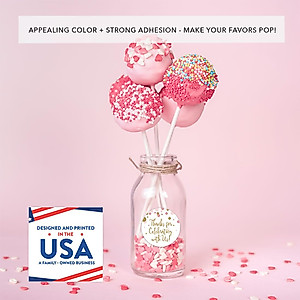 Andaz Press Blush Pink Gold Glitter Girl Baby Shower Party Collection, Round Circle Label Stickers, Thank You for Celebrating with US, 40-Pack