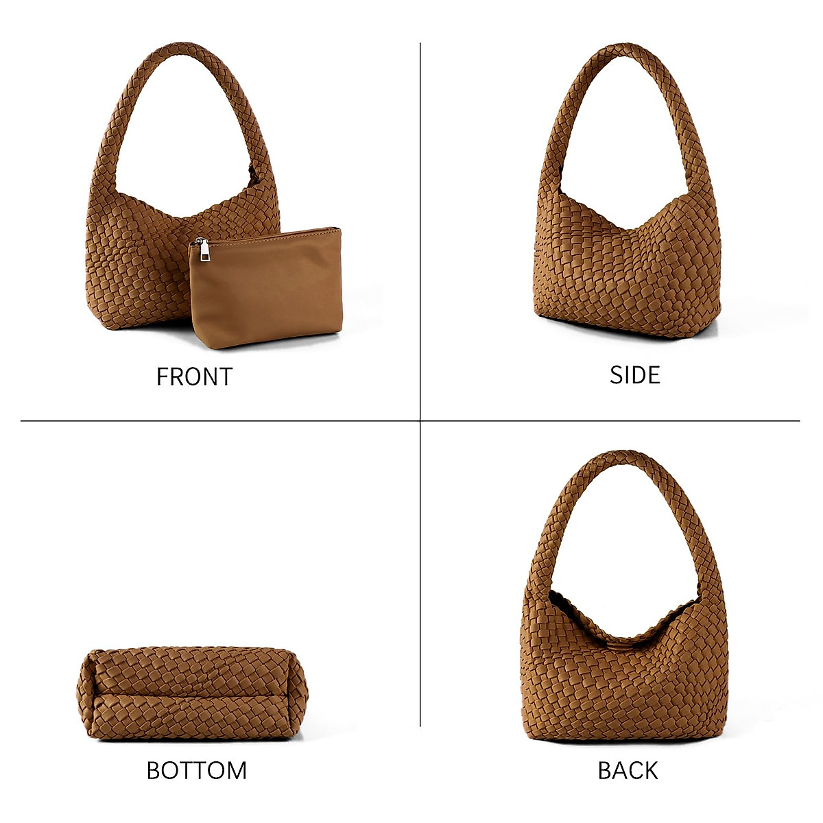 Tote Bag for Women Leather Compatible with Tote Bags with Zipper Crossbody Shoulder Designer Handbag for Office Travel