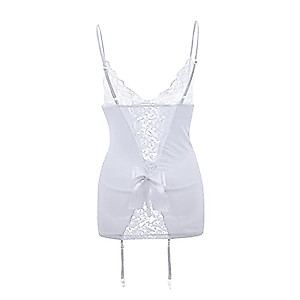 Zzalalana Sexy Lingerie for Women Naughty Role Playing Sex Items for Women Pleasure Sex Handcuffs for Adult Couples Sex Game B435 White