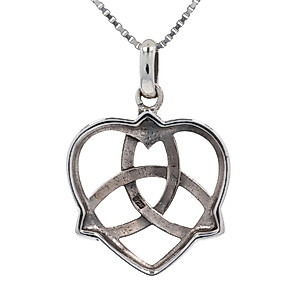 Jewelry Trends Celtic Trinity Heart Sterling Silver Pendant Necklace 18"