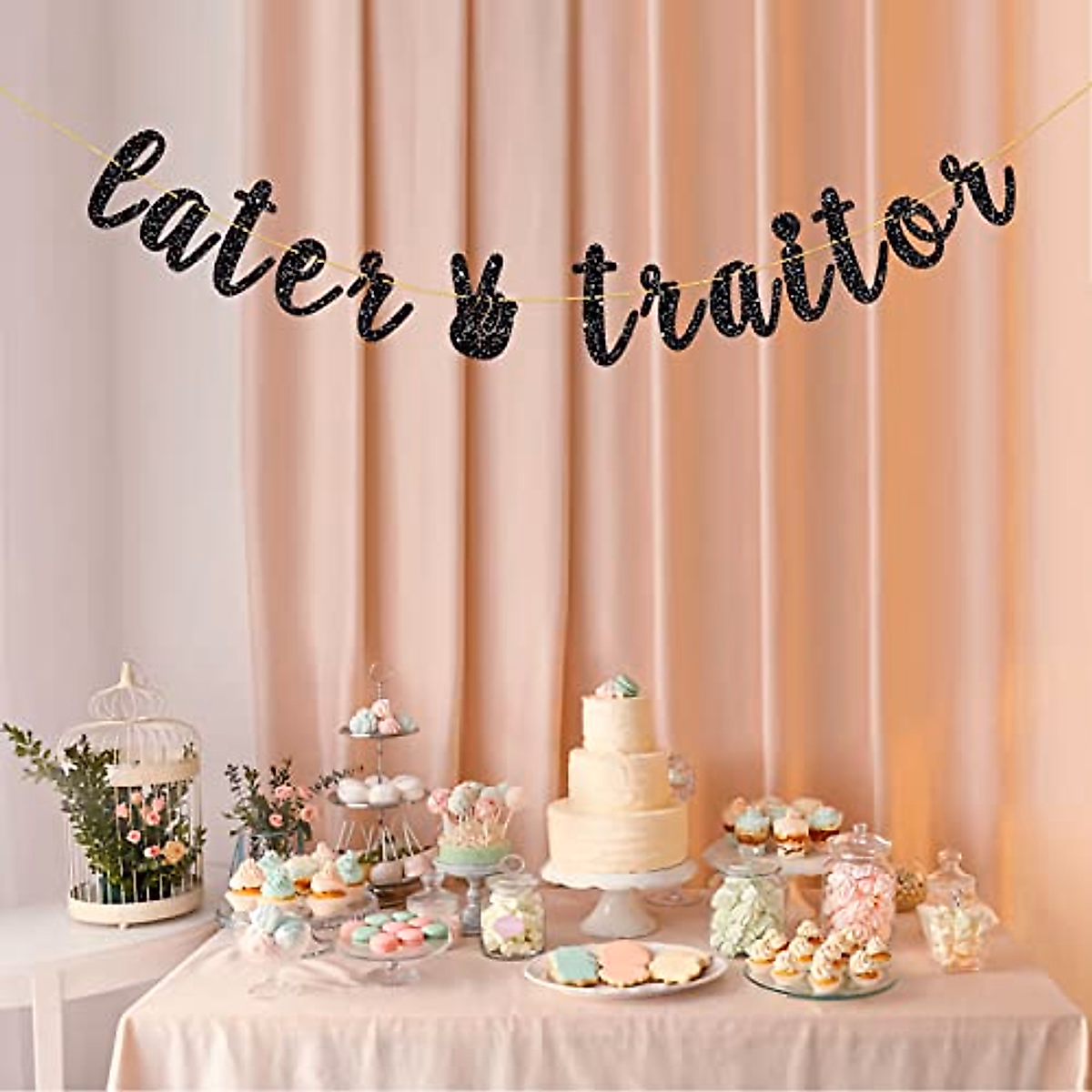 INNORU Later Traitor Banner, Farewell Party Decorations, Going Away, Break Up, Job Change, Retirement Party Decor Supplies, Black Glitter