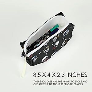Pencil Pouch Pencil Case Pencil Bag Pen Case Pouch Box Organizer for Teen Girls Boys School Students Men Women Waterproof Zipper Pouch for Office Supplies Makeup, Halloween Skull Décor Party Favors