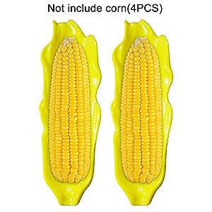 4 Pack Plastic Corn Trays, Corn Holders for Corn on the Cob Dishes, Corn Holders Cob Dinnerware for Sweet Butter Corn Container for Kitchen Barbecue Tool - Easy Clean