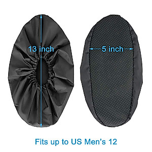 LINKEASE Reusable Boot & Shoe Covers Water Resistant Non Skid and Washable for Real Estate Contractors to Keep Floors Carpets Footwear and Rooms Clean - 5 Pairs (Large, Black)