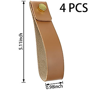 Haidong 4pcs Leather Wall Hanging Sling,Artificial Leather Straps,Wall-Mounted Leather Hook Suitable for Bathroom, Kitchen and Bedroom Walls.