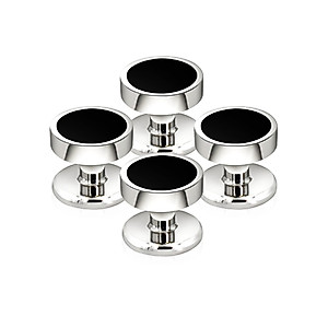 Mr.Van 4PCS Mens Black Enamel Shirt Studs Set Tuxedo Shirts Business Wedding Gifts for Men