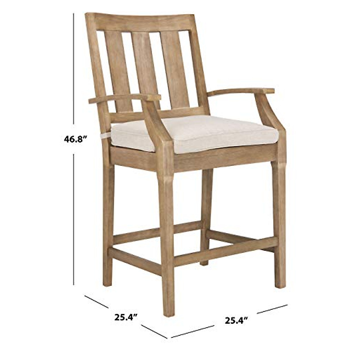 Safavieh Couture Patio Collection San Salvador Natural and White 25-inch Bar Stool (Set of 2)