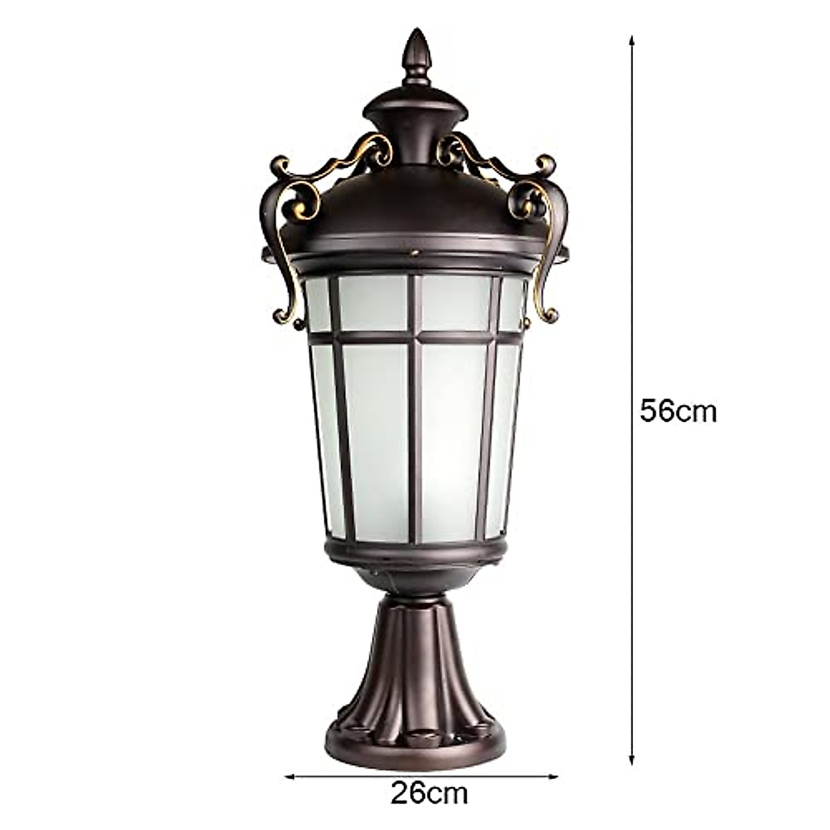 MODEBHD Continental Aluminum Glass Lawn Landscape Lantern Tradition Victoria Antique Outdoor Table Lamp Column Lamp Garden Street Post Lights Villa Corridor Aisle E27 Decoration Illumination