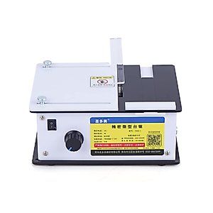 Electric Table Saw Cutter, Small Cutting Machine, Portable Woodworking Table Saw for DIY Handmade Wooden Model Crafts, Plastic, Wood, Glass, Stone, Top Cut Off Sliding Saw Benchtop Table Cutting Saw
