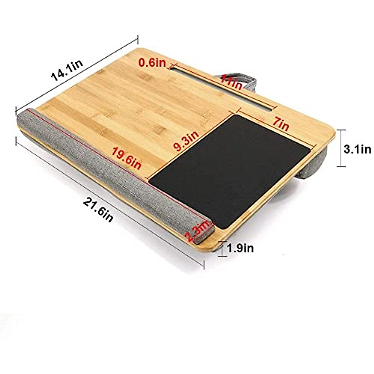 FEDRUI Lap Desk, Portable Laptop Lap Desk with Pillow Cushion & Mouse Pad, Multifunctional Computer Desk, Laptop Stand for Home Office