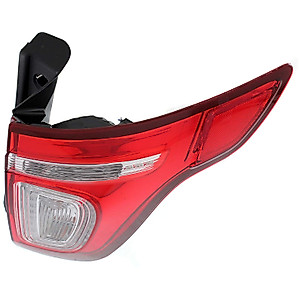 Evan Fischer Passenger Side Tail Light Assembly Compatible With 2011-2015 Ford Explorer, 2013-2015 Police Interceptor Utility With Bulb