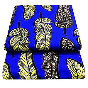 Vkceeool African Wax Print Fabric Ankara Style Cloth Fabric Kente Fabric 3 Yard (Fabric-A02)