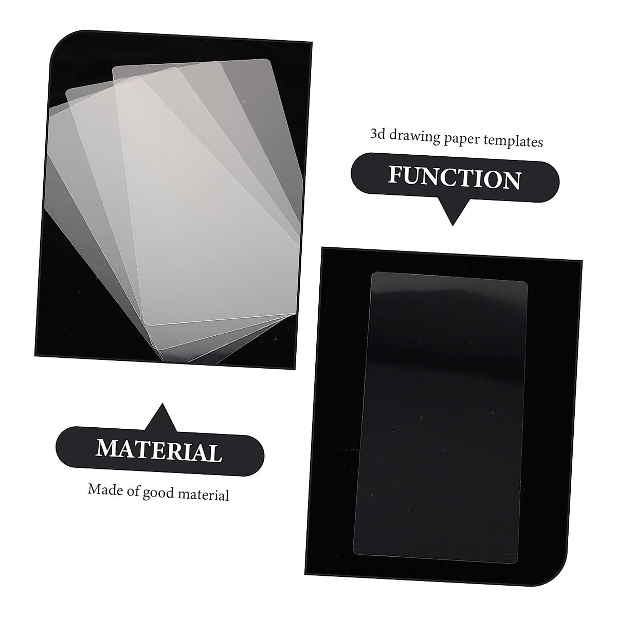 KICHOUSE 10pcs Board Transparent Drawing Board 3 Mat 3 Stencils 3D Pen Accessories 3dpen Mat 3D Pen Graffiti Pad PVC Drawing Tool White Three-Dimensional Child