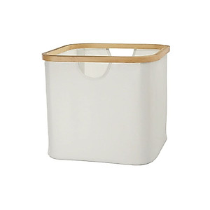 CLOSET COMPLETE 2 pack folding cube organizer with real bamboo rim (Beige)