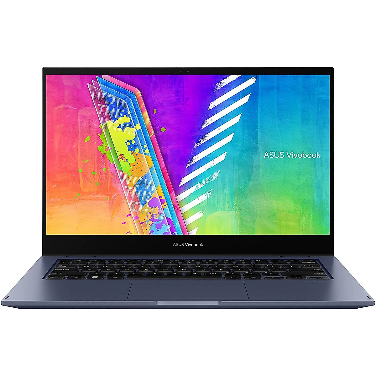 ASUS VivoBook Go 14 Flip Thin and Light 2-in-1 Laptop, 14'' HD Touch, Intel Celeron N4500, 4GB RAM, 64GB eMMC + 512GB SSD, NumberPad, Win 11, 1-Year Microsoft 365, Quiet Blue + Accessories
