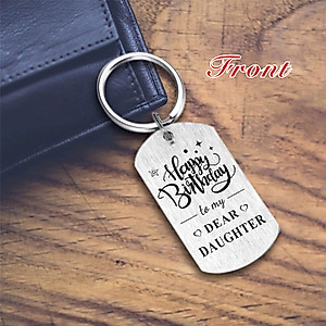 TGCNQ Happy Birthday Daughter, Birthday Gift for Daughter from Mom and Dad, Daughter Birthday Keychian