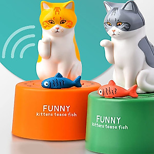 Golandstar Funny Cat Mechanical Timer 60 Minutes Kitchen Gadget Cooking Clock Loud Alarm Counters Manual Timer for Study (Orange) 6.5cm x 9.4cm GRB685 GRB685