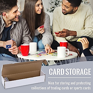 Gersoniel 12 Pack Card Storage Box Each 800 or 400 Count Card Collector Box for Trading and Gaming Cards Card Organizer Holders for Football, Baseball, Sport Card(White,14 x 2.7 x 3.6 Inch)