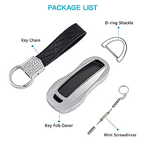 1797 for Porsche Key Fob Cover 911 Panamera Cayenne Keychain Bling Accessories Women Men Car Remote Case Shell Zinc Alloy Silver